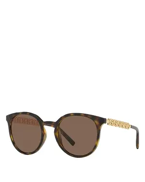 Dolce & Gabbana Round Frame Sunglasses Havana/brown Solid