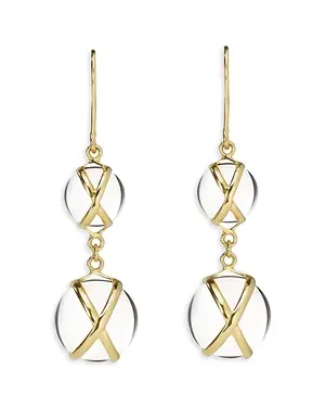 L. KLEIN 18k Yellow Prisma Quartz Drop Earrings - Gold