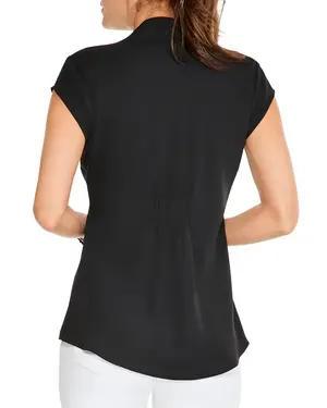 NIC+ZOE Cap-sleeve Top - Black Onyx