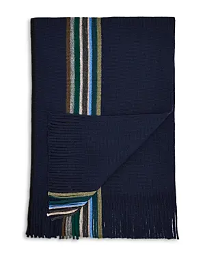 Bloomingdale'S Asymmetric Stripe Scarf - Exclusive Deep Blue