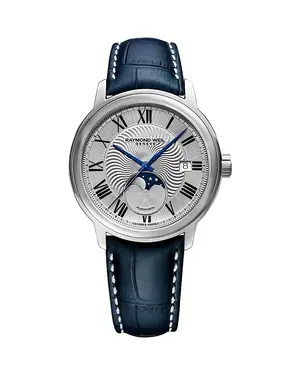 RAYMOND WEIL Maestro Moon Phase Automatic Watch, 39.5mm - Silver/blue