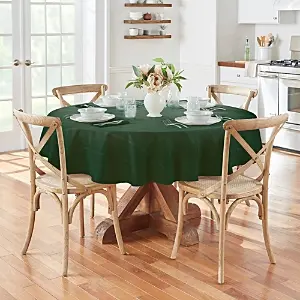 ELRENE HOME FASHIONS Elrene Elegance Plaid Jacquard Oval Tablecloth, 60 X 84 Holly Green