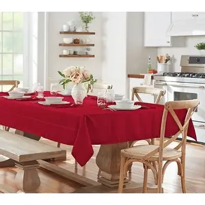 ELRENE HOME FASHIONS Elegance Plaid Jacquard Tablecloth, 60 X 102 - Red