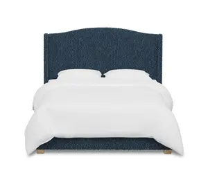 SKYLINE FURNITURE Sparrow & Wren Amalia Bed In Plush Boucle, Queen - Navy