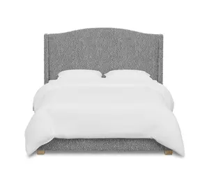 SKYLINE FURNITURE Sparrow & Wren Amalia Bed In Plush Boucle, Twin - Gray