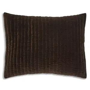 JOHN ROBSHAW Velvet Quilted King Sham - Coffee