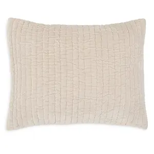 JOHN ROBSHAW Velvet Quilted King Sham Sand