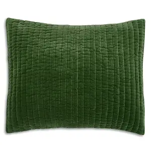 JOHN ROBSHAW Velvet Quilted Standard Sham - Moss