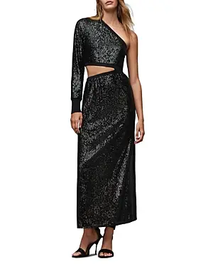 all saints black sequin dress ALLSAINTS Hadley Sequin Dress in Black