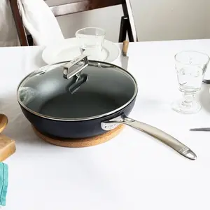 CRISTEL Castel Pro Ultralu 2 Qt. Non Stick Sautepan & Lid - Black