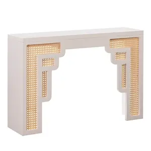 TOV FURNITURE Suzie & Rattan Console Table - Cream