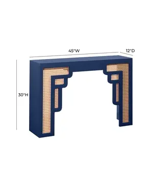 TOV FURNITURE Suzie & Rattan Console Table - Navy
