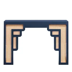 TOV FURNITURE Suzie & Rattan Console Table - Navy