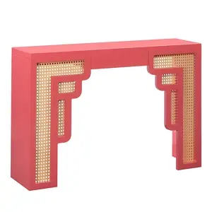 TOV FURNITURE Suzie & Rattan Console Table - Pink