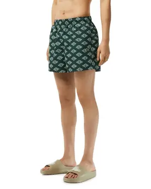 Lacoste Monogram Print Swim Trunks