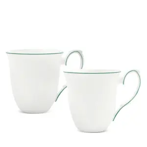 TWIG NEW YORK Amelie Mug, Set Of 2 - Green/white