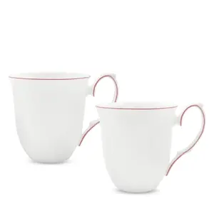 TWIG NEW YORK Amelie Mug, Set Of 2 - Pink/white