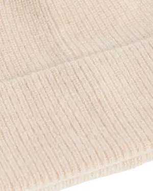 Sandro Cashmere Ribbed Beanie - Beige