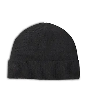 Sandro Cashmere Ribbed Beanie Carbon Black
