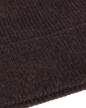 Sandro Cashmere Ribbed Beanie - Chocolate