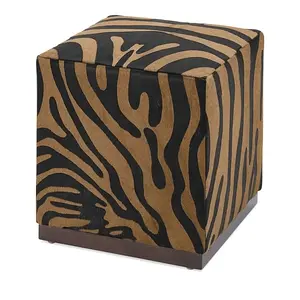 MASSOUD Wylie Square Ottoman - Zebra Washed