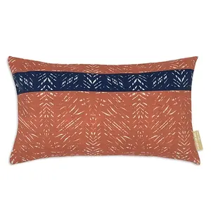 NOHO HOME Batik Lumbar Pillowcase, 12 X 20 - Brown