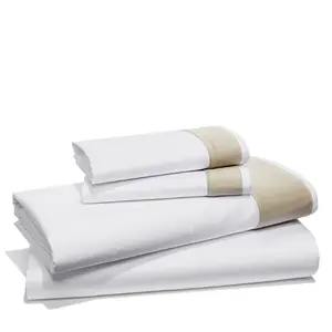 Frette Flying Sateen Sheet Set, California King - White/sand