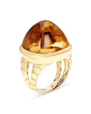 Marina B 18k Yellow Gold Tigella Citrine Ring - Orange/gold