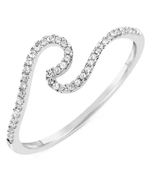 Meira T 14k Gold Diamond Wave Ring - White