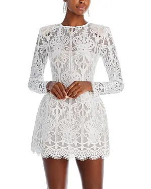 white dress black bow It Girl White Bow Mini Dress - US 12 main image 1