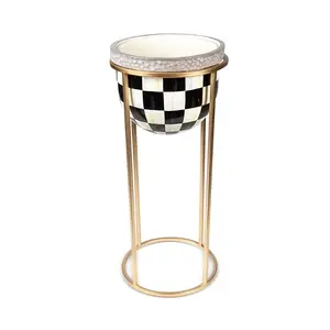 MACKENZIE-CHILDS Courtly Check Plant Stand, Tall - Multi