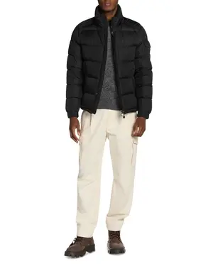 Moncler Maya Faux Fur Trim Hooded Down Puffer Jacket