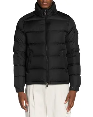 Moncler Maya Faux Fur Trim Hooded Down Puffer Jacket