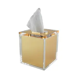 TIZO Lucite Tissue Box - Gold