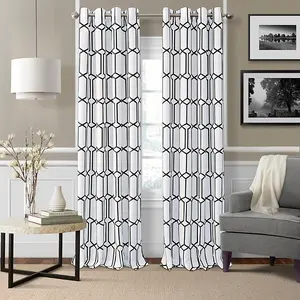 ELRENE HOME FASHIONS Kaiden Geometric Curtain Panel, 52 X 84 - Black