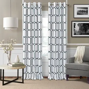 ELRENE HOME FASHIONS Kaiden Geometric Curtain Panel, 52 X 84 - Indigo