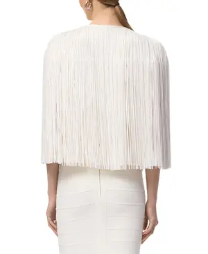 Herve Leger Fringe Cape - Alabaster