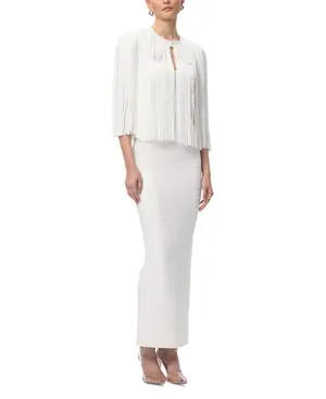 Herve Leger Fringe Cape - Alabaster
