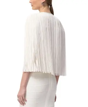 Herve Leger Fringe Cape - Alabaster
