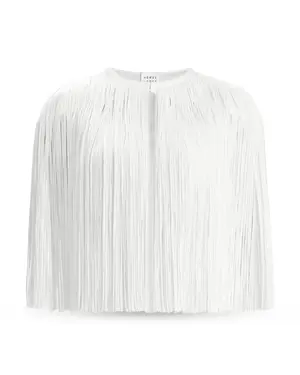 Herve Leger Fringe Cape - Alabaster
