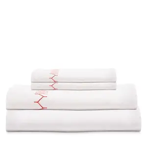 JOHN ROBSHAW Stitch Sheet Set, Queen - Coral