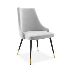 MODWAY Adorn Tufted Performance Velvet Dining Side Chair - Light Gray