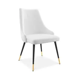 MODWAY Adorn Tufted Performance Velvet Dining Side Chair - White