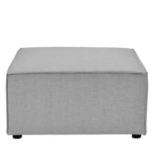 MODWAY Saybrook Outdoor Patio Upholstered Sectional Sofa Ottoman - Gray