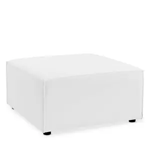 MODWAY Saybrook Outdoor Patio Upholstered Sectional Sofa Ottoman - White