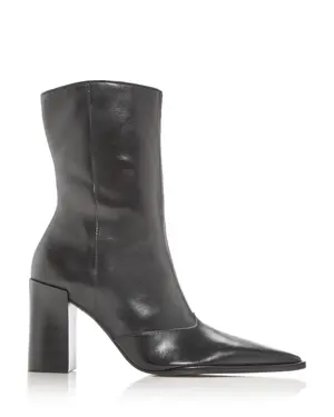 Schutz Raffaela Pointed Toe High Block Heel Booties