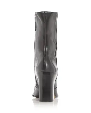 Schutz Raffaela Pointed Toe High Block Heel Booties