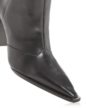 Schutz Raffaela Pointed Toe High Block Heel Booties