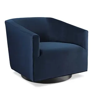 MODWAY Twist Accent Lounge Performance Velvet Swivel Chair - Midnight Blue