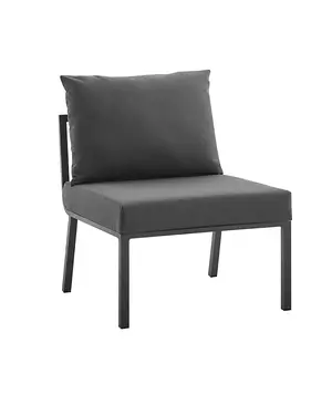 MODWAY Riverside Outdoor Patio Aluminum Armless Chair - Charcoal/gray
